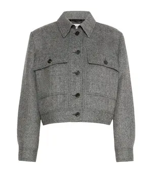 Max Mara Chevron Collared Jacket - Grey