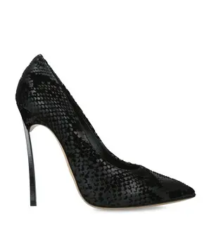 Casadei Snake-effect Blade Kitana Heels 120 - Black