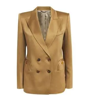 BLAZÉ MILANO Satin Novalis Charmer Double-breasted Blazer