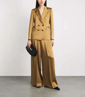 BLAZÉ MILANO Satin Novalis Charmer Double-breasted Blazer
