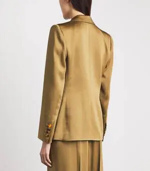 BLAZÉ MILANO Satin Novalis Charmer Double-breasted Blazer