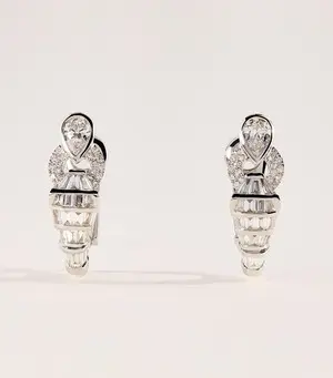 Shay White And Diamond Serpentine Earrings - Gold