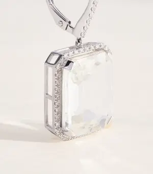 Shay White Diamond And Topaz Portrait Earrings