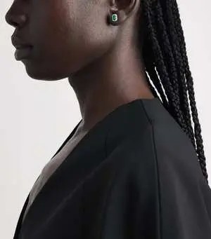 Shay White Diamond And Emerald Mini Me Earrings