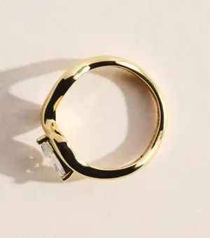Shay Yellow And Diamond Marquise Wave Ring