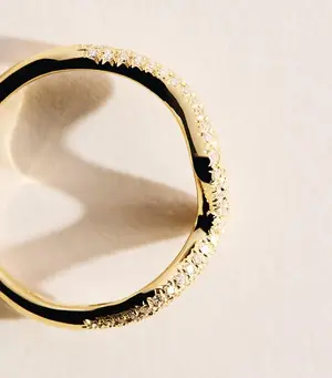Shay Yellow And Diamond Wave Ring