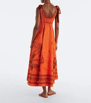ALEMAIS Alémais Boathouse Printed Linen Midi Dress