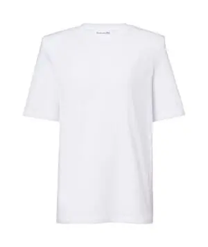 THE FRANKIE SHOP Carrington Cotton Jersey T-shirt With Padded Shoulders - White