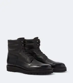 John Lobb Leather Lace-up Boots - Black