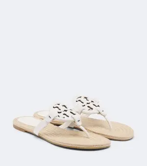 Tory Burch Miller Beaded Thong Sandals - White