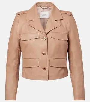 Dorothee Schumacher Sleek Statement Cropped Leather Jacket - Brown