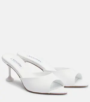 AQUAZZURA Bisous Leather Mules - White