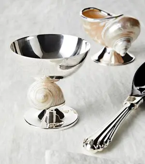 TAVARES 1922 Sterling And Shell Ice Cream Bowl