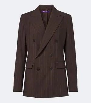 Ralph Lauren Pinstripe Double-breasted Wool Blazer - Brown
