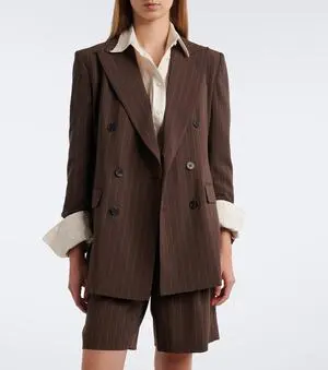 Ralph Lauren Pinstripe Double-breasted Wool Blazer