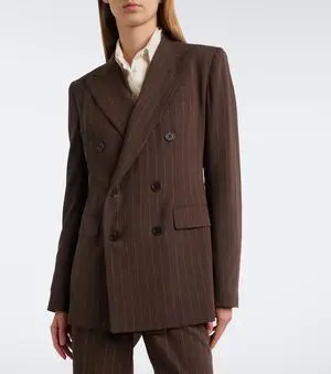 Ralph Lauren Pinstripe Double-breasted Wool Blazer