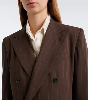 Ralph Lauren Pinstripe Double-breasted Wool Blazer