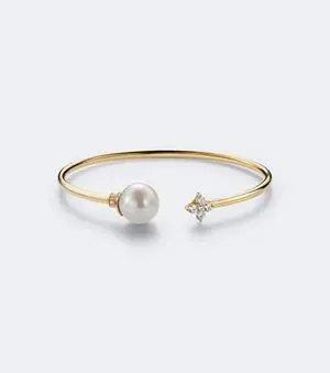 BUCHERER FINE JEWELLERY Bloom 18kt Cuff Bracelet With Pearl And Diamonds - Gold