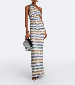 Missoni Mini Leather-trimmed Lamé Pouch