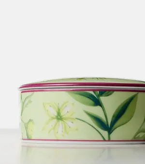 GINORI 1735 Florenza Floral Porcelain Container - Green