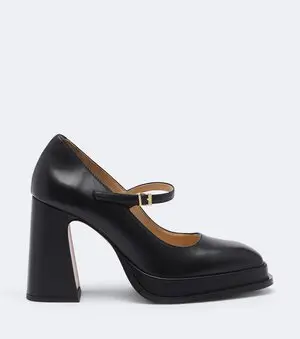 SOULIERS MARTINEZ Casilda Leather Platform Mary Jane Pumps