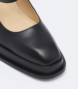 SOULIERS MARTINEZ Casilda Leather Platform Mary Jane Pumps