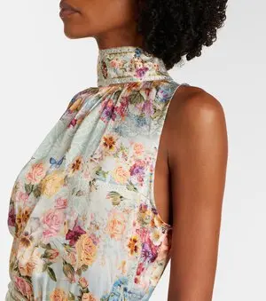 Camilla Embellished Floral Silk Maxi Dress