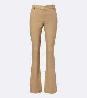 Veronica Beard Corbette Twill Flared Pants - Beige