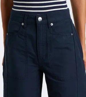 Veronica Beard Sloan Cotton Barrel-leg Pants