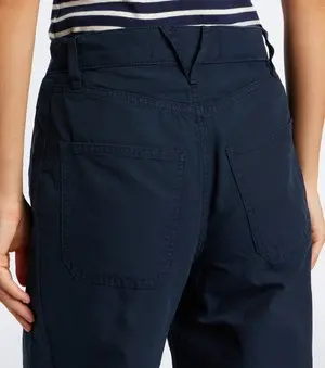 Veronica Beard Sloan Cotton Barrel-leg Pants