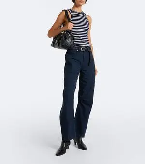 Veronica Beard Sloan Barrel-leg Jeans In Navy Stone - Blue
