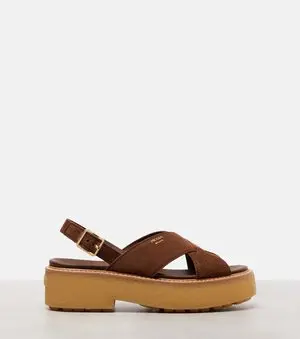 Prada Suede Platform Sandals