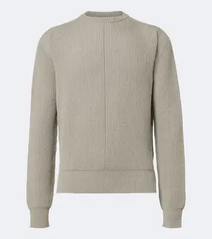 Rick Owens Ribbed Knit Virgin Wool Sweater - Grey