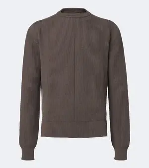 Rick Owens Ribbed-knit Virgin Wool Sweater - Grey