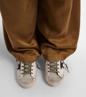 GOLDEN GOOSE Super Star Glitter Leather Sneakers