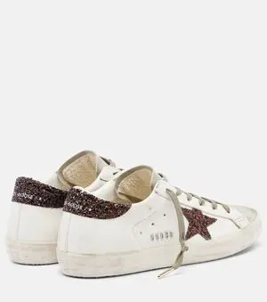 GOLDEN GOOSE Super Star Glitter Leather Sneakers
