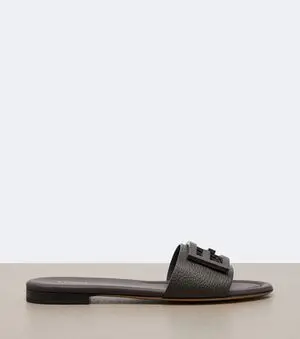 Fendi Baguette® Leather Slides - Brown