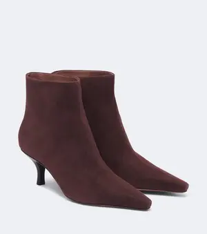 Paris Texas Rose Suede Ankle Boots - Brown