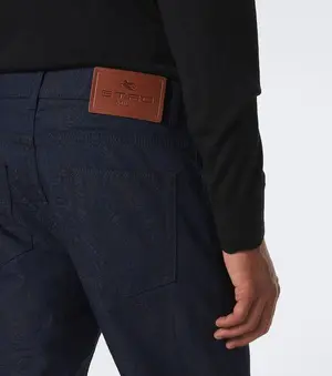 Etro Jacquard Cotton-blend Slim Pants