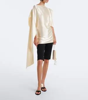 Magda Butrym Asymmetric Silk Satin Top