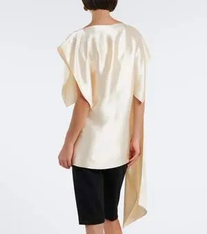 Magda Butrym Asymmetric Silk Satin Top