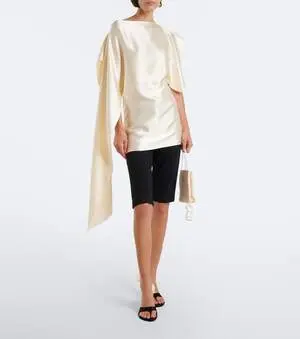 Magda Butrym Asymmetric Silk Satin Top