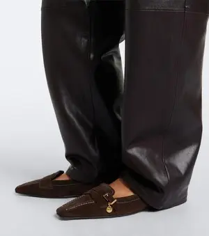 TOD'S Suede Ballet Flats With Faux-buckle Fastening
