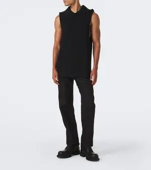 Rick Owens Hooded Ribbed-knit Virgin Wool Tank Top