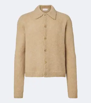 Dries Van Noten Alpaca And Wool-blend Cardigan - Beige