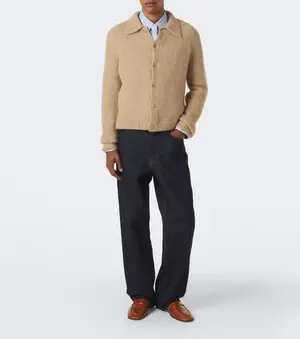 Dries Van Noten Alpaca And Wool-blend Cardigan - Beige