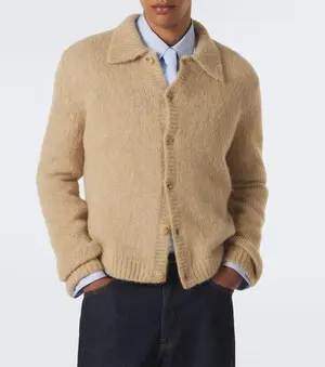 Dries Van Noten Alpaca And Wool-blend Cardigan - Beige