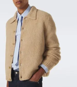 Dries Van Noten Alpaca And Wool-blend Cardigan - Beige