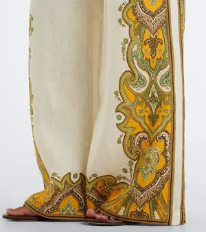 ALEMAIS Alémais Porter Printed Linen Wide-leg Pants