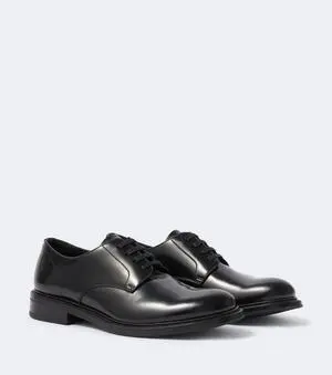 Prada Leather Derby Shoes - Black